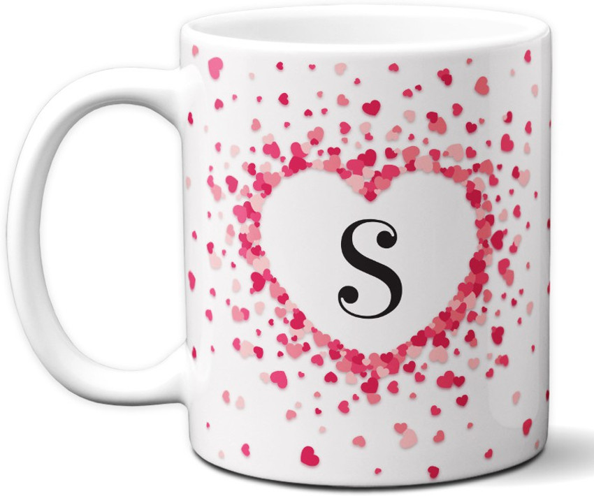Alphabet S In Heart Small Silver Letter Heart Charm Initial S