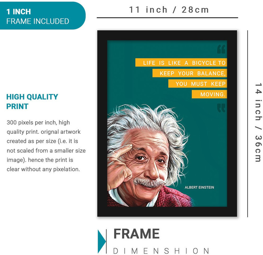 192 Pixel Quotes Albert Einstein Quotes Wall Frame | Paper Print