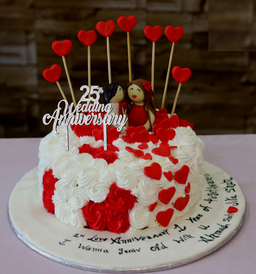 25th Wedding Anniversary Cakes Design Anniversary Cake CakeSmash.in