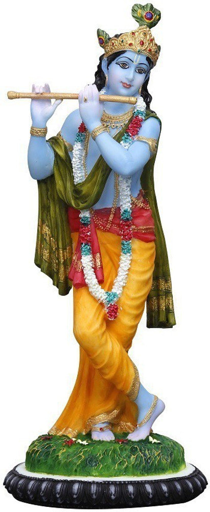 Shri Krishna Murti 8" Brass Shri Krishna Standing Idol Kanha Figurine