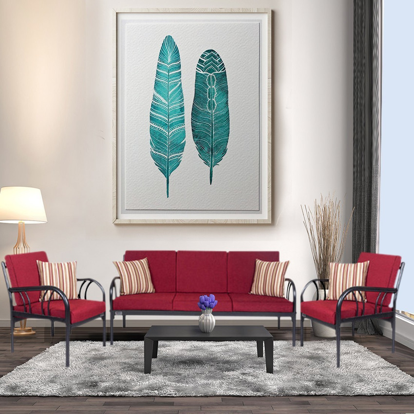 FurnitureKraft Florence Fabric 3 1 1 Sofa Set