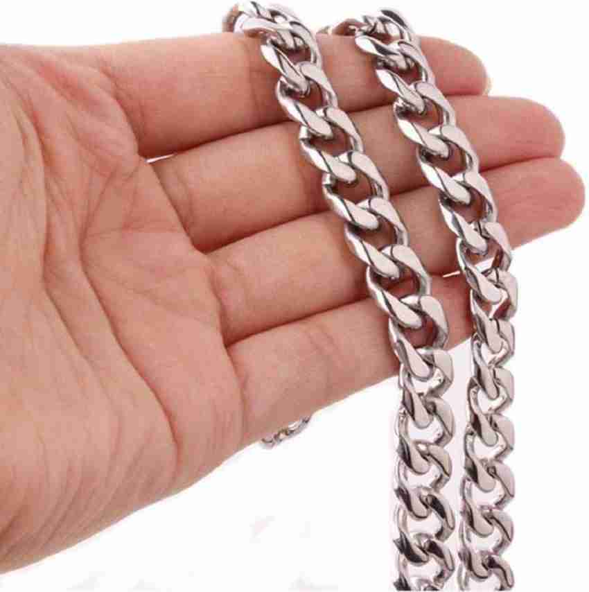 Morbih Silver Chain for Men and Women Platinum Plated Silver Chain 22 inch Pearl Platinum Plated Stainless Steel Chain Price in India Buy Morbih Silver Chain for Men and Women Platinum