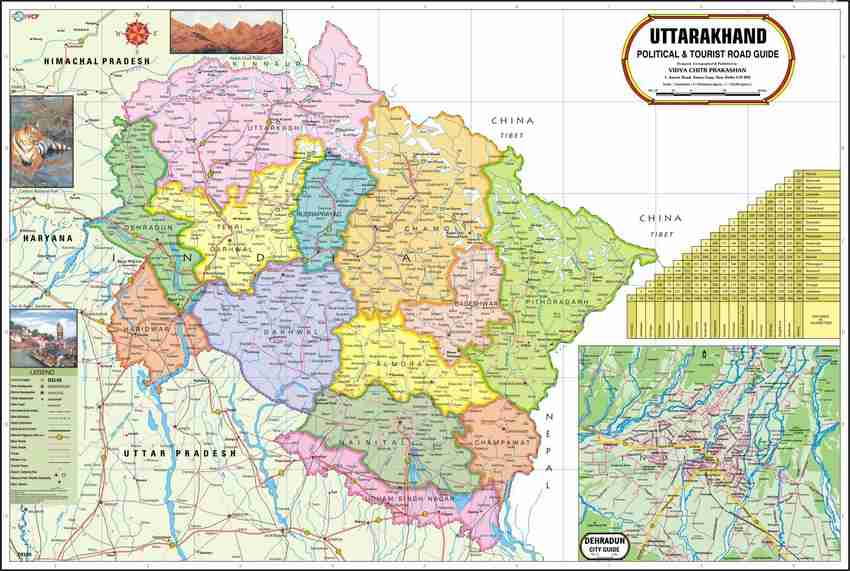 Uttarakhand Map Political India Political Map At ₹ 30/pack | Mantola