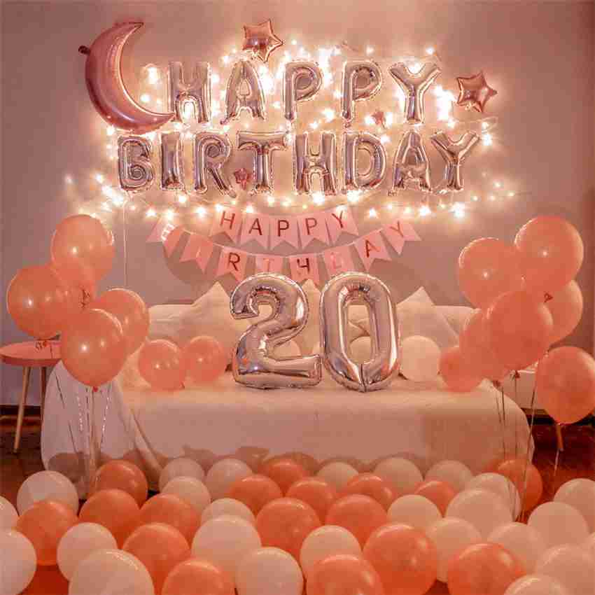 NVRV 20TH BIRTHDAY DECORATION SET THEME OF ROSEGOLD BALLOONS Price in India Buy NVRV 20TH BIRTHDAY DECORATION SET THEME OF ROSEGOLD BALLOONS online at Flipkart