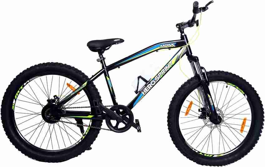 HERO Sprint Monk Front Suspension Dual Disc Semi Fat Bike 26 T Fat Tyre Cycle Price in India Buy HERO Sprint Monk Front Suspension Dual Disc Semi Fat Bike 26 T
