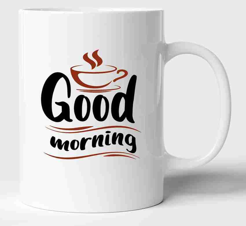 Good Morning Coffee Mug Muursticker Good Morning Cup | Wall Art.nl