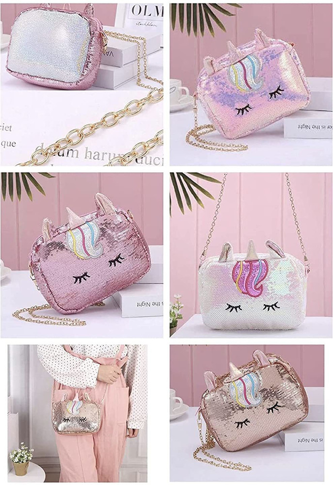 Flipkart Le Delite Kids Handbag girls Sling Bag Coin Purses Gift for kids girl Cute bags Unicorn stylish purse baby girls doll bag kids hand bag Waterproof Sling Bag Sling Bag