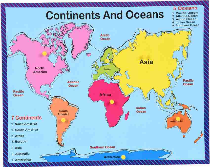 World Map Outline With Continents And Oceans Continents And Oceans