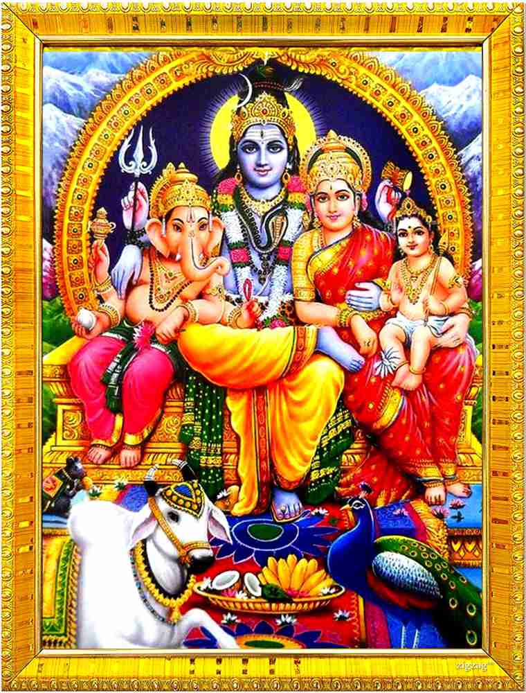 Shiva Parvati Ganesh Akartikeya Silver Shiv Parivar Shiva Parvati