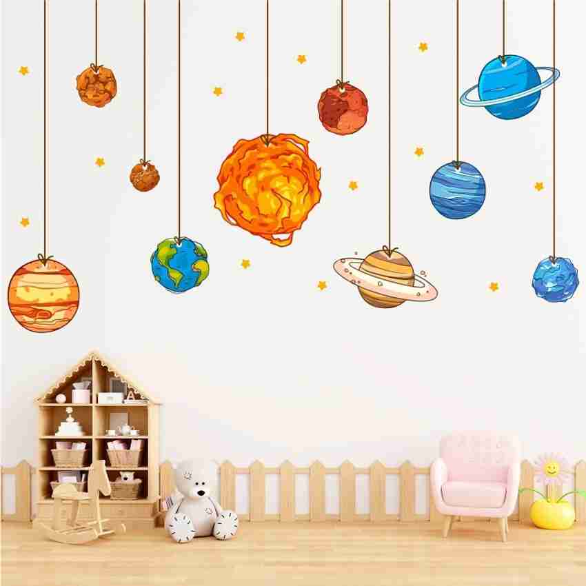 Solar System Wall Decor Space Planets Wall Decal, Galaxy Solar System