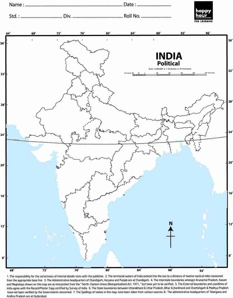 Coloring Map Of India Gray 3D Map Of India, Single Color Outside