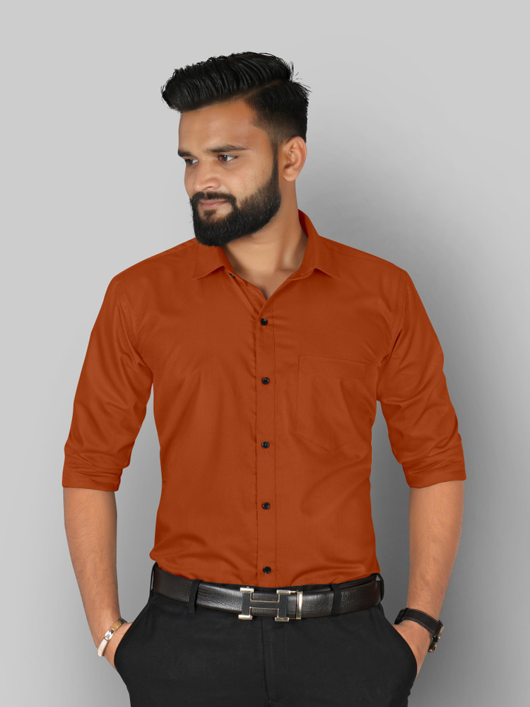 StyleMODO Men Solid Formal Orange Shirt Buy StyleMODO Men Solid Formal Orange Shirt Online at Best Prices in India Flipkart