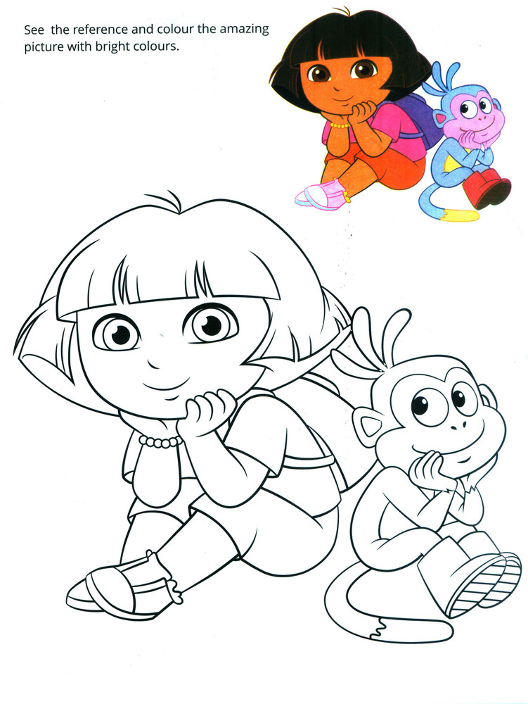 dora the explorer princess coloring pages