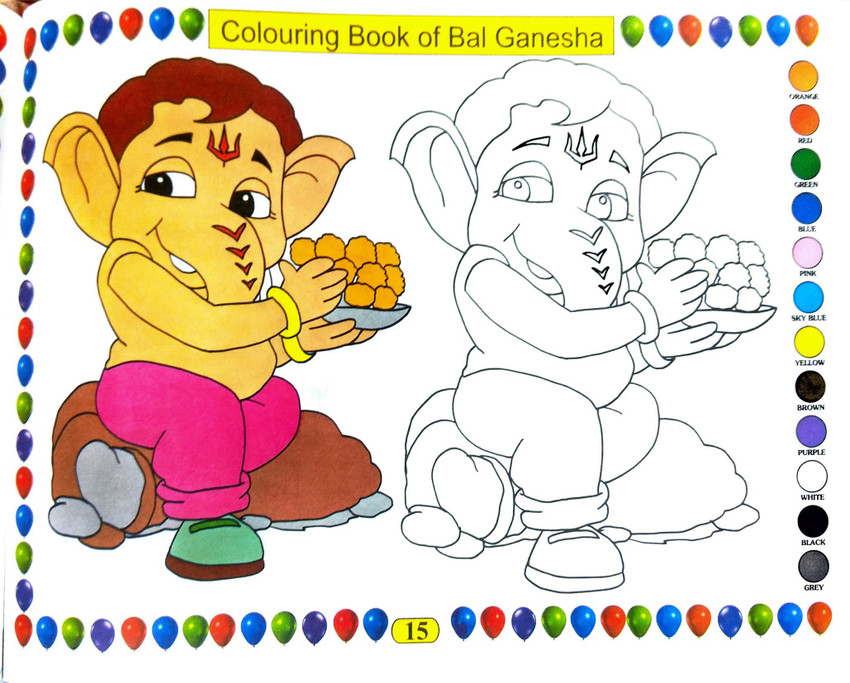 bal ganesha coloring pages