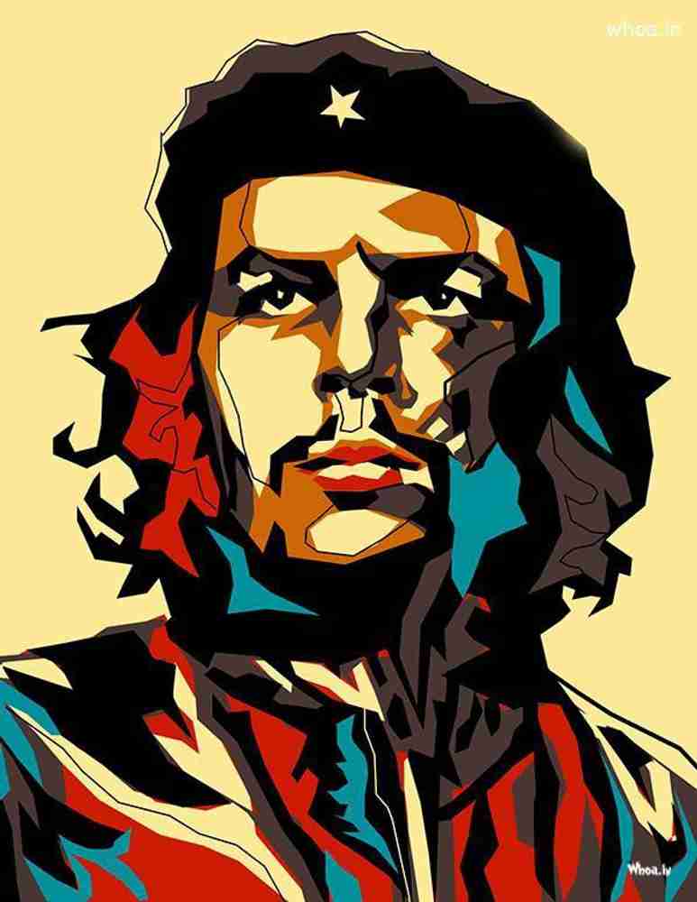 Che Guevara Wall Painting Che Guevara Abstract Art Print By Taurungka