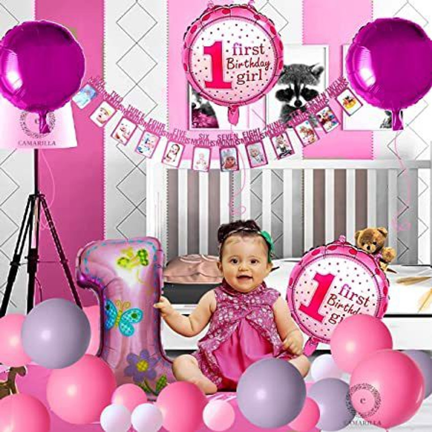 Pink Baby Birthday Background