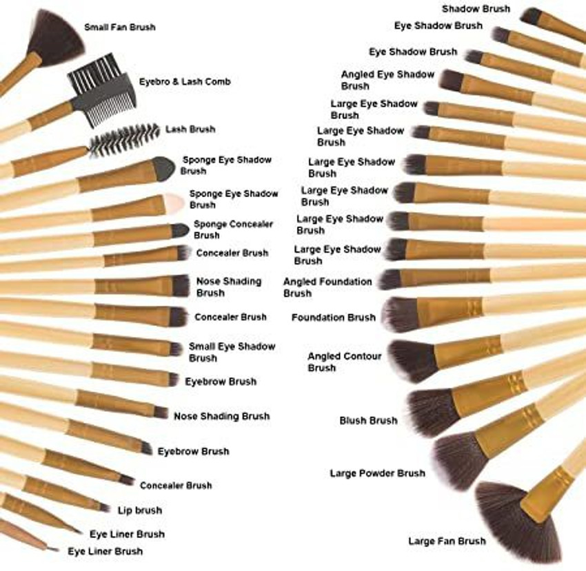 32 Makeup Brushes And Their Uses 32 Pcs Makeup Brushes With Pouch