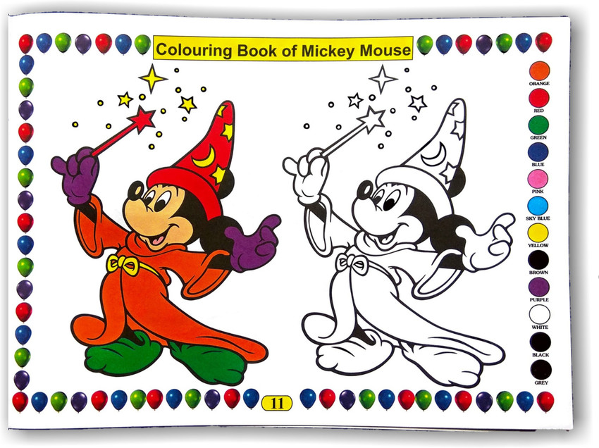 mickey mouse wizard coloring pages