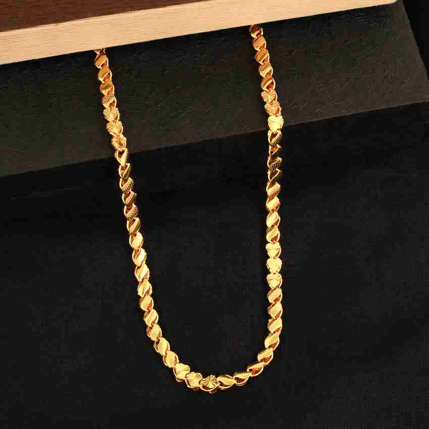 Fashion Frill Gold Chain For Boys Stylish Chain Necklace Golden Men Chains For Men Boys Gold plated Plated Brass Chain Price in India Buy Fashion Frill Gold Chain For Boys Stylish Chain