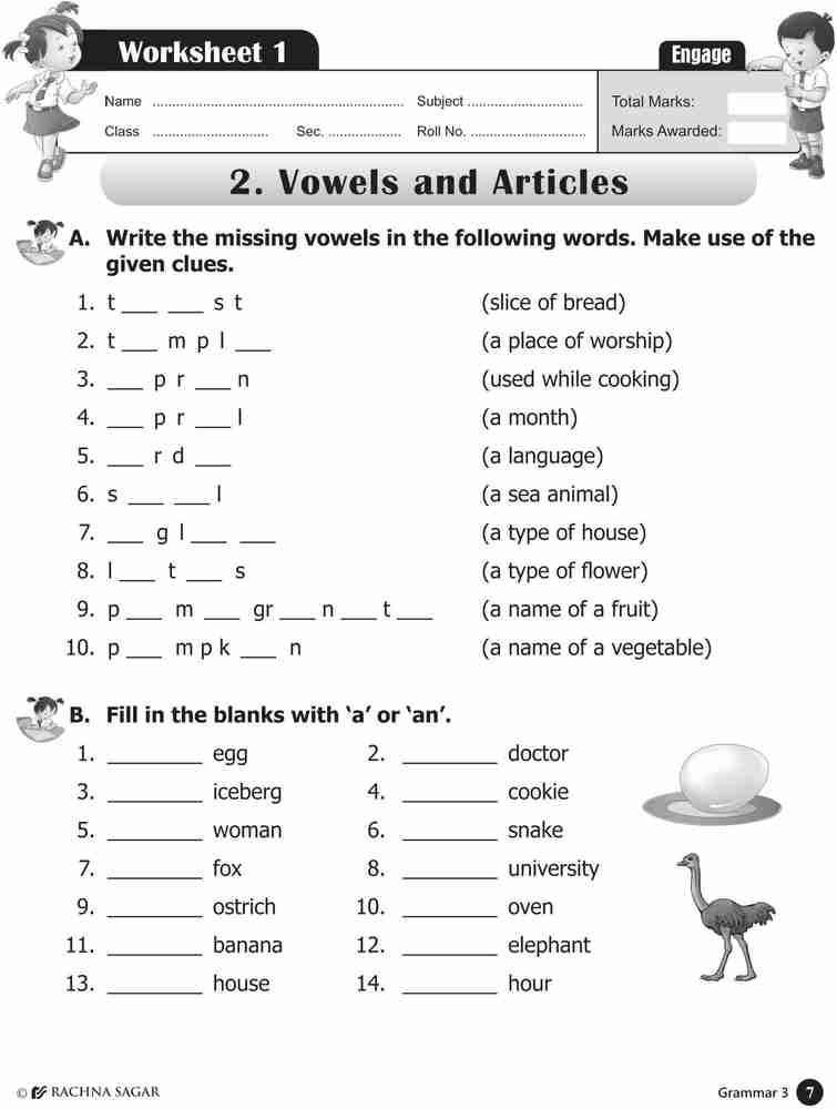 Grade 3 English Worksheets