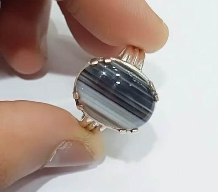 RATAN BAZAAR Natural Black Hakik Stone Ring For Men and Women Silver Agate Silver Plated Ring Price in India Buy RATAN BAZAAR Natural Black Hakik Stone Ring For Men and Women