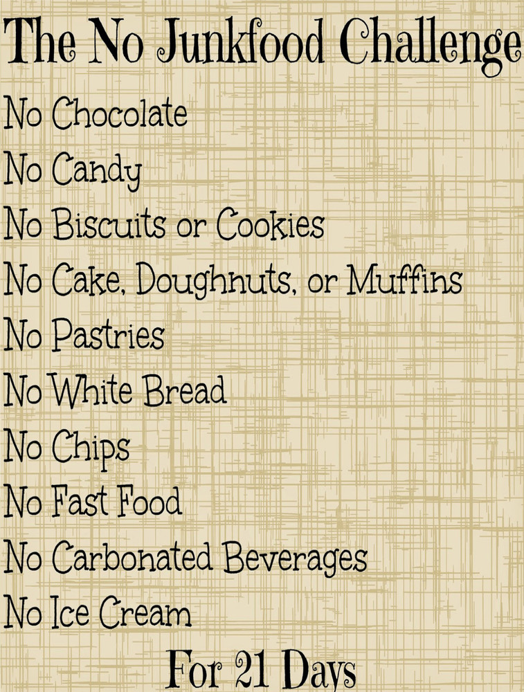 No Junk Food Challenge Results No Junk Food Challenge → Try 21 No