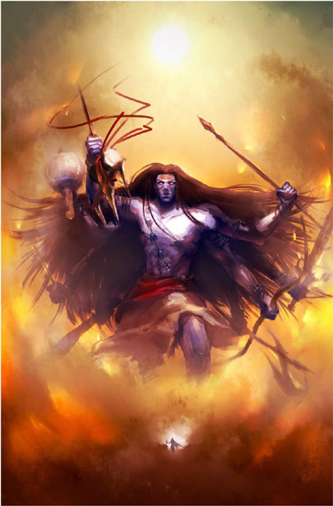 Shiva Angry Lord Paintings Download Lord Shiva Angry Bright Sun Art
