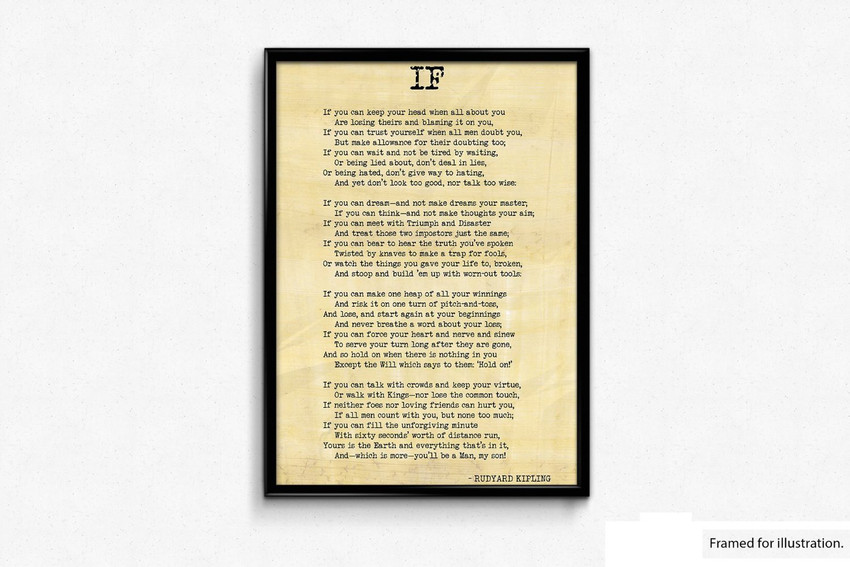 If Inspiring Poem For Young Men By Rudyard Kipling Poster