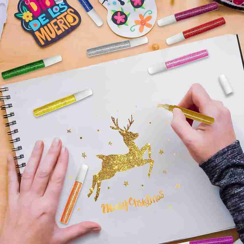 how to draw with glitter glue