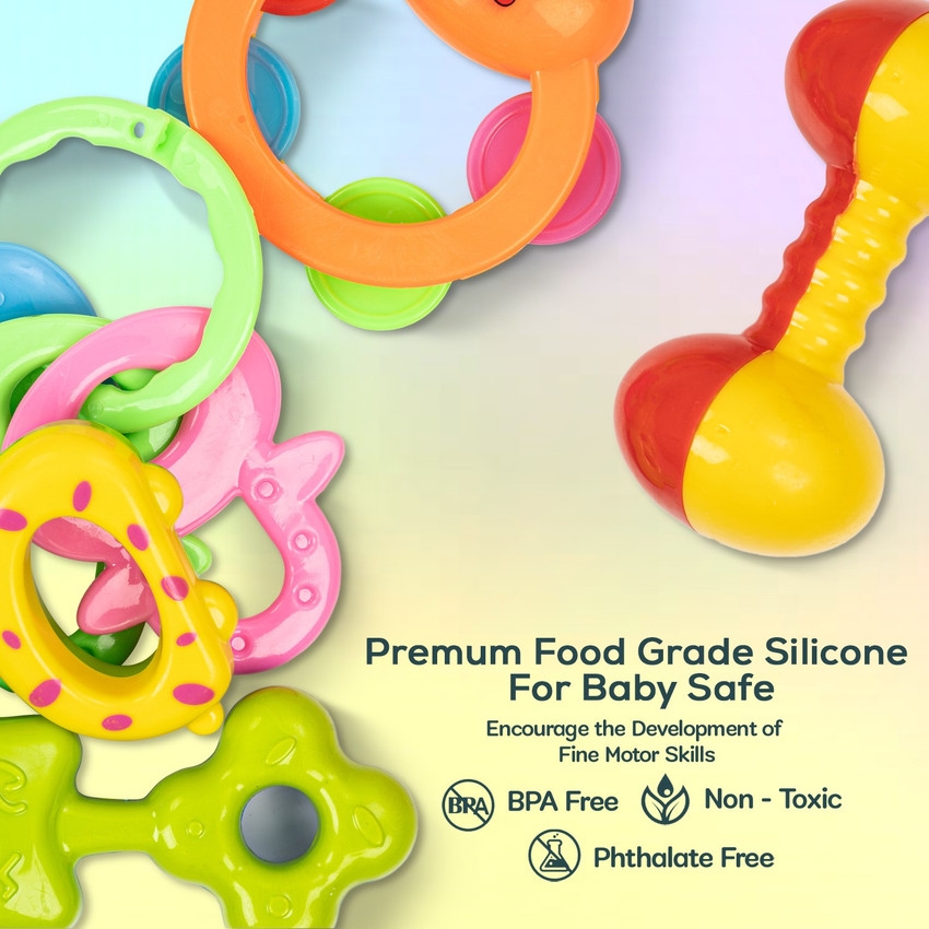 baybee Newborn baby toys Rattles Set for Babies 0 6 Months 5Pcs Rattle Set Multicolor Rattle Price in India Buy baybee Newborn baby toys Rattles Set for Babies 0 6 Months 5Pcs Rattle Set Multicolor