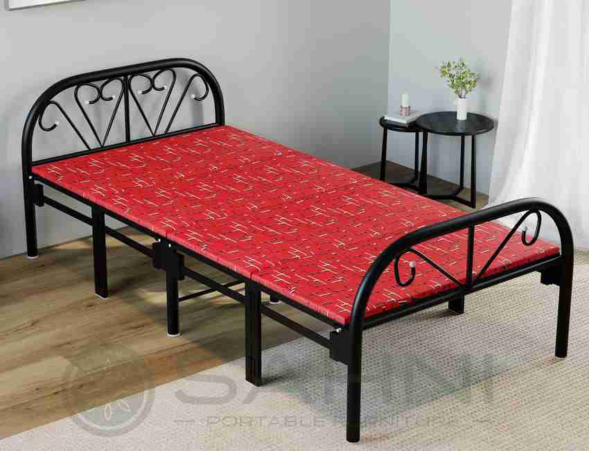 Sahni portable Iron metal Steel folding Bed 6by3ft Metal Single Bed Price in India Buy Sahni portable Iron metal Steel folding Bed 6by3ft Metal Single Bed online at Flipkart