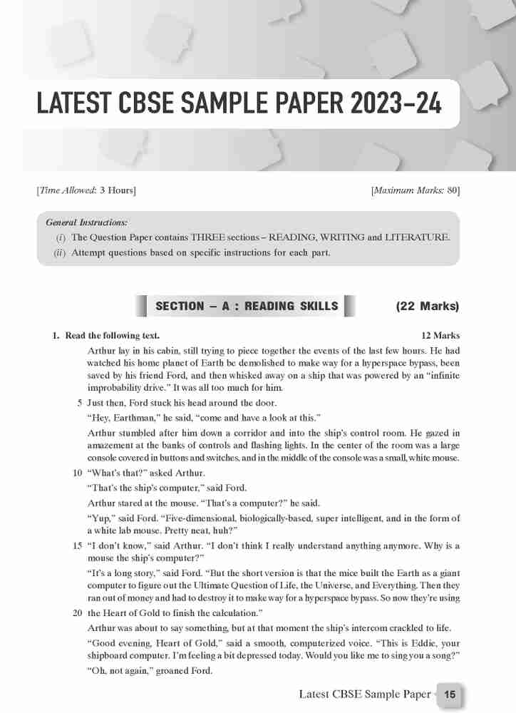 Cbse Class 12 English Exam Pattern For 201819 Changed CBSE Paper