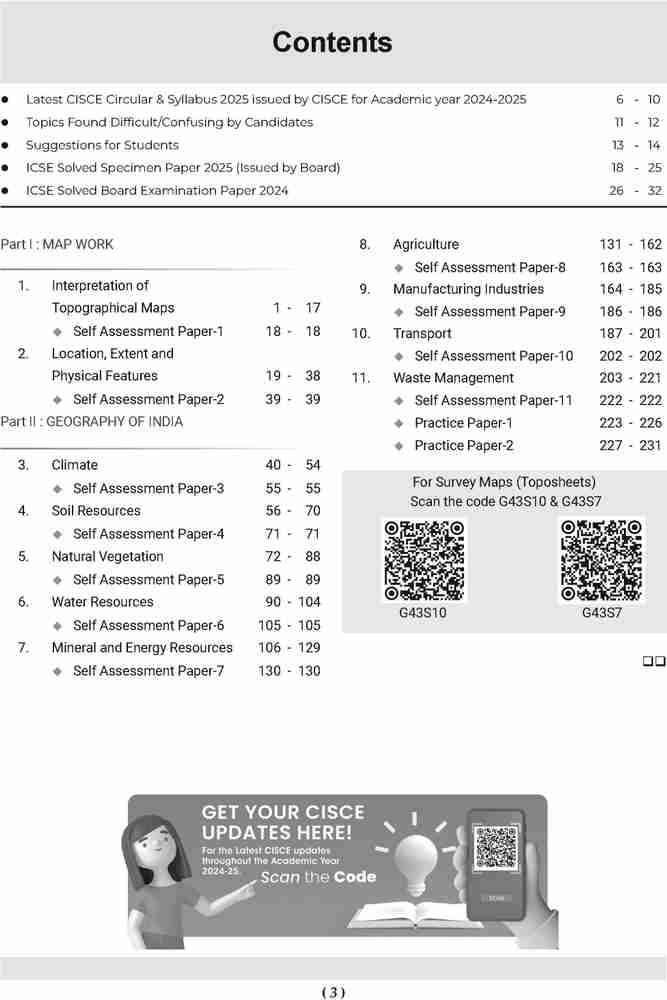 Oswaal Icse Question Bank Class 10 Geography Book