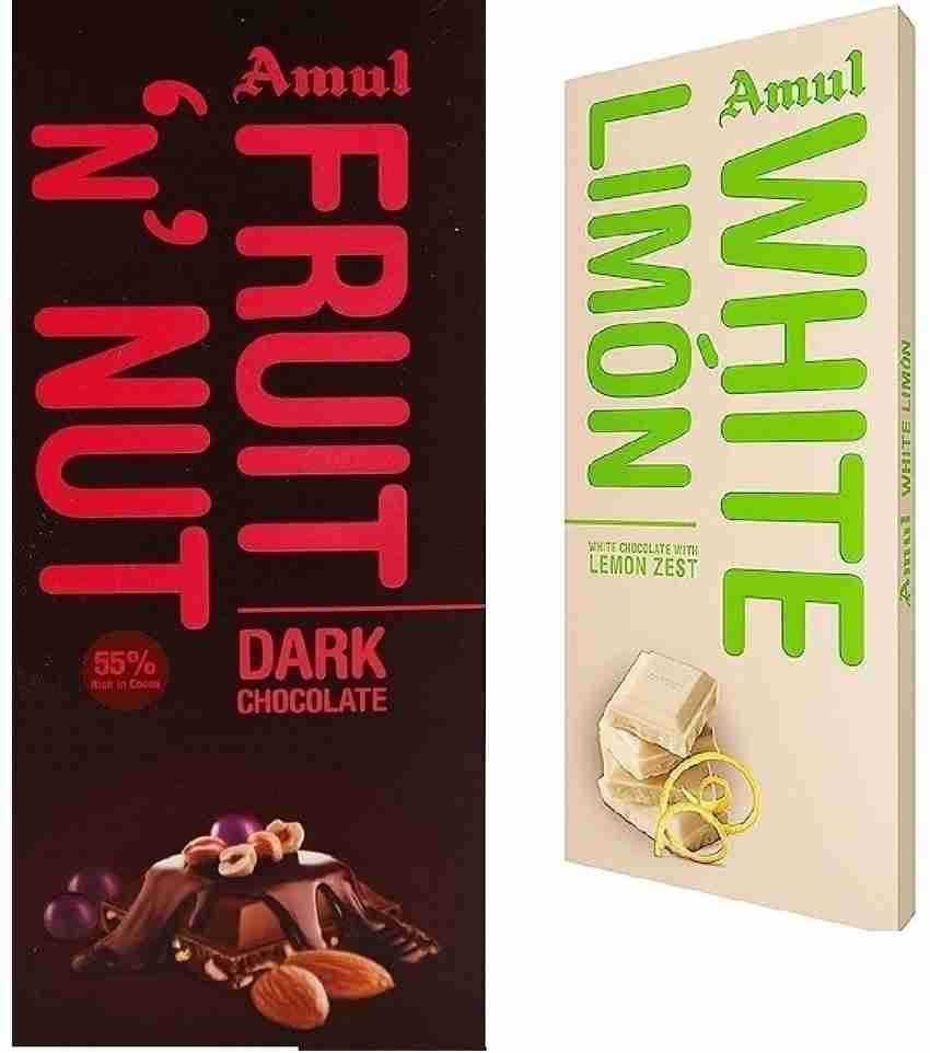 Amul Fruit N Nut White Limon Chocolate Bars Price in India Buy Amul Fruit N Nut White Limon Chocolate Bars online at Flipkart