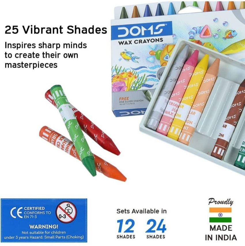 Silver Crayon Doms 12 Shades Jumbo Wax Crayons Smooth & Even Shading