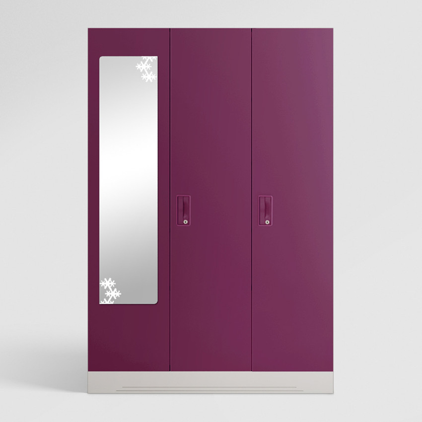 Godrej Interio Slimline 3 Door with Locker Drawer and Star Design Mirror Metal Almirah Price in India Buy Godrej Interio Slimline 3 Door with Locker Drawer and Star Design Mirror Metal