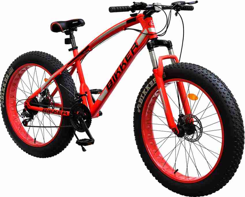 BIKKER Fat Tyre Cycle for Men with Dual Disc Brake Front Suspension 26 T Fat Tyre Cycle Price in India Buy BIKKER Fat Tyre Cycle for Men with Dual Disc Brake