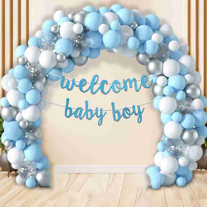 Festiko Blue White Welcome Baby Boy Baby Shower Decorations Price in India Buy Festiko Blue White Welcome Baby Boy Baby Shower Decorations online at Flipkart