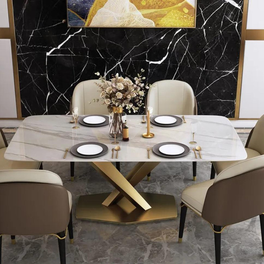 White Marble With Wood Table Visalia Modern Rustic Marble Top Kitchen