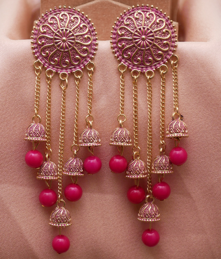 Pink earrings flipkart store
