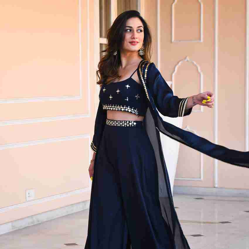 KALVAD Women Crop Top Palazzo Ethnic Jacket Set Buy KALVAD Women Crop Top Palazzo Ethnic Jacket Set Online at Best Prices in India Flipkart