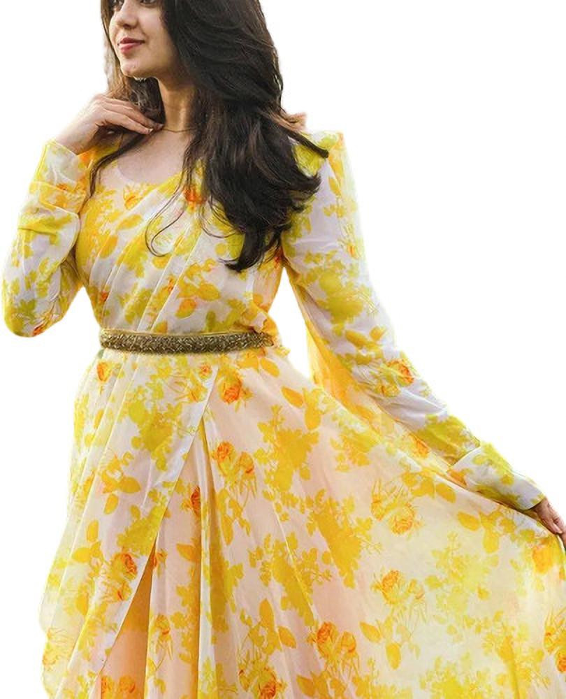 WWFashion Women Gown Yellow Dress Buy WWFashion Women Gown Yellow Dress Online at Best Prices in India Flipkart