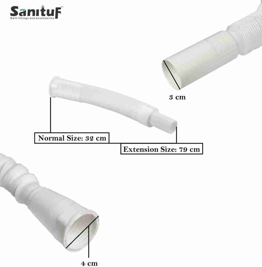 2 Inch Flexible Drain Pipe Flexible Drain Pipe, 4 In, 8 Ft L, Black