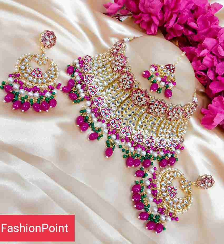 Dark pink jewellery set store