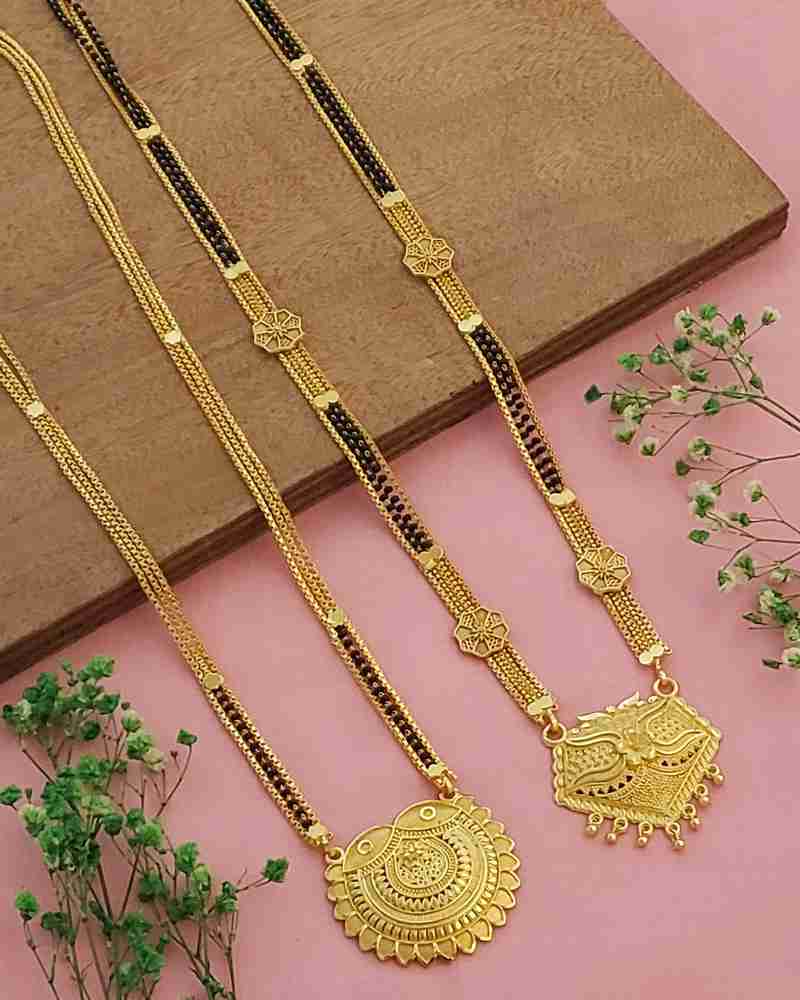 Dency Latest Stylish Gold Plated Black Beads Heavy Design Mangalsutra For Women Brass Mangalsutra Price in India Buy Dency Latest Stylish Gold Plated Black Beads Heavy Design Mangalsutra For Women Bra...