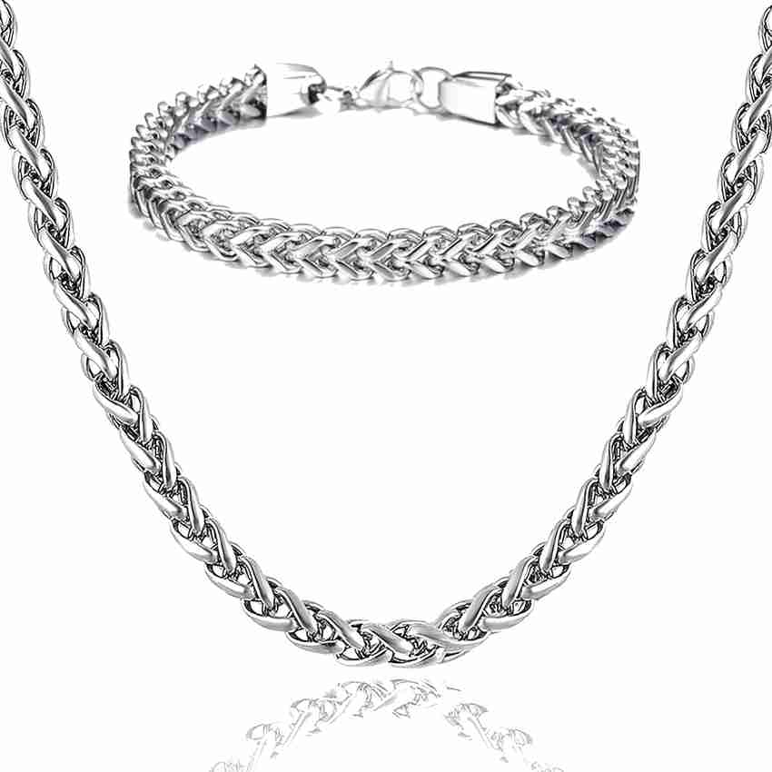 Thrillz Silver Chain For Boys With Stylish Silver Bracelet For Men Boys Silver Plated Stainless Steel Chain Price in India Buy Thrillz Silver Chain For Boys With Stylish Silver Bracelet For