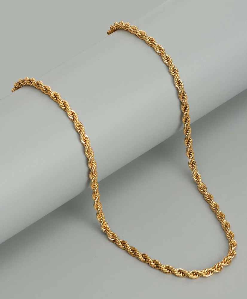 Minprice 1 Gram Gold Plated Thin Rope Design Golden Necklace Chain Gold plated Plated Brass Chain Price in India Buy Minprice 1 Gram Gold Plated Thin Rope Design Golden Necklace Chain Gold plated