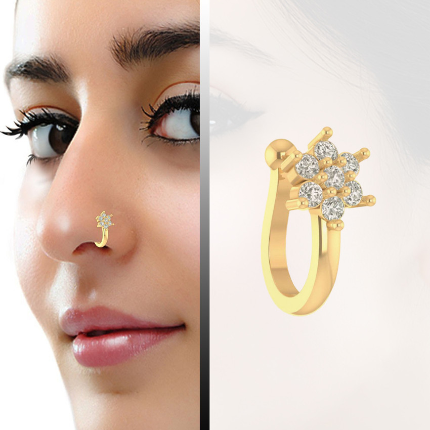 New gold nose ring design store