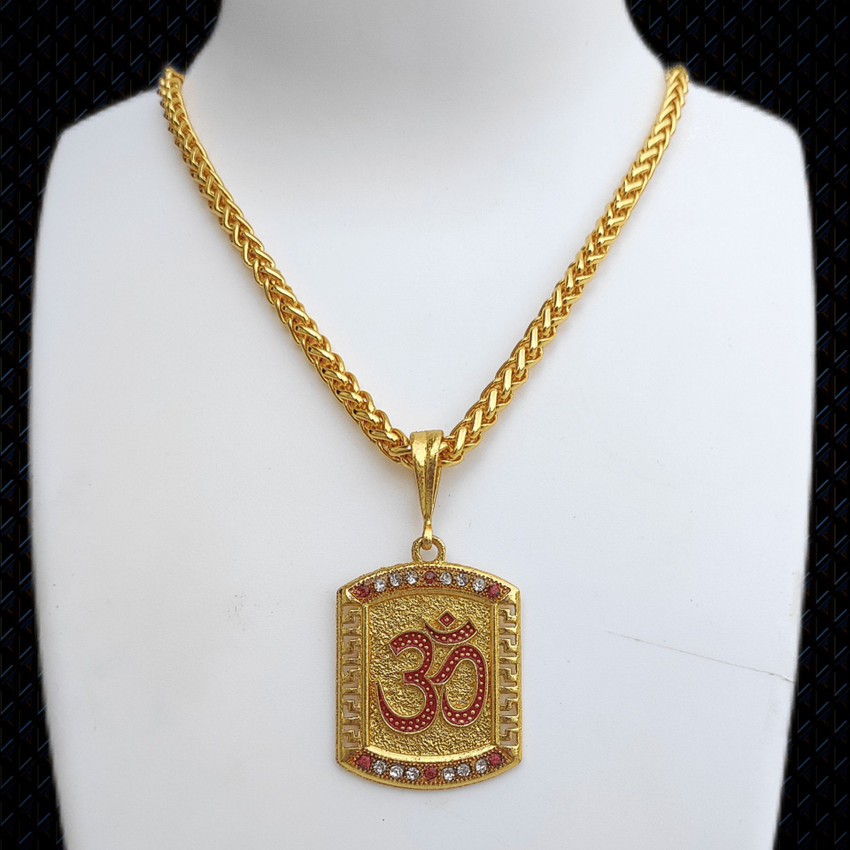 D D FASHION Om pandal Locket with Chain for mens and boys Gold plated Alloy Pendant Set Price in India Buy D D FASHION Om pandal Locket with Chain for mens and