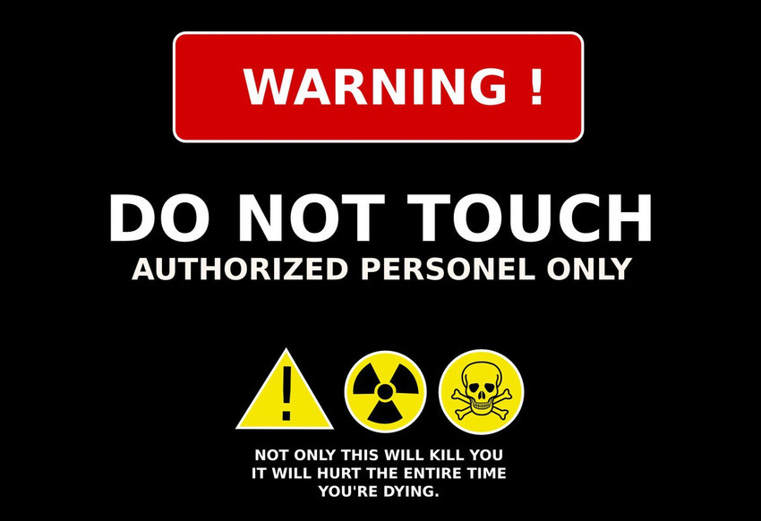 Warning Touch Do Computer ARC Sign Mobile Skin Software (Desktop